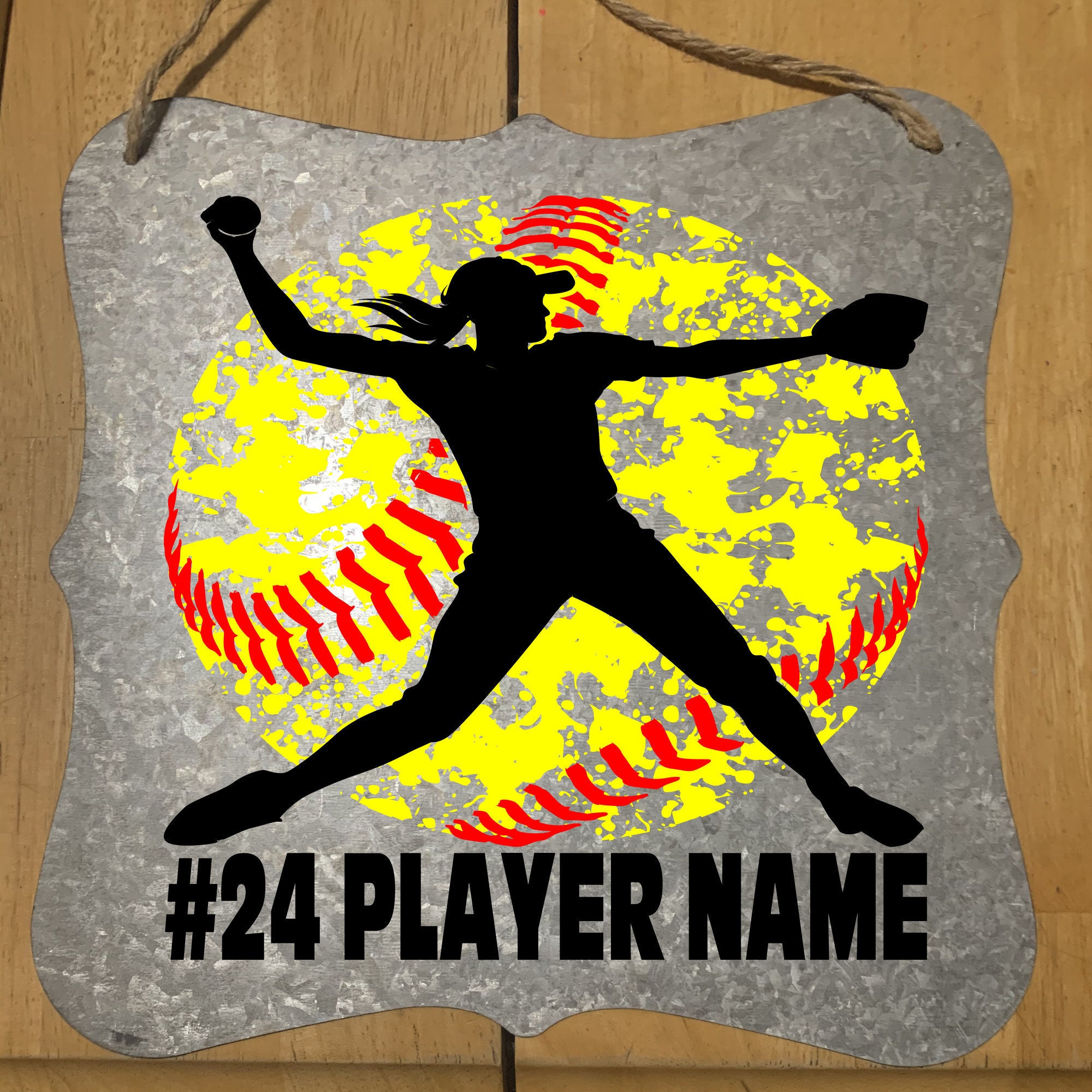 Softball Wall Hanging Pitcher - Etsy