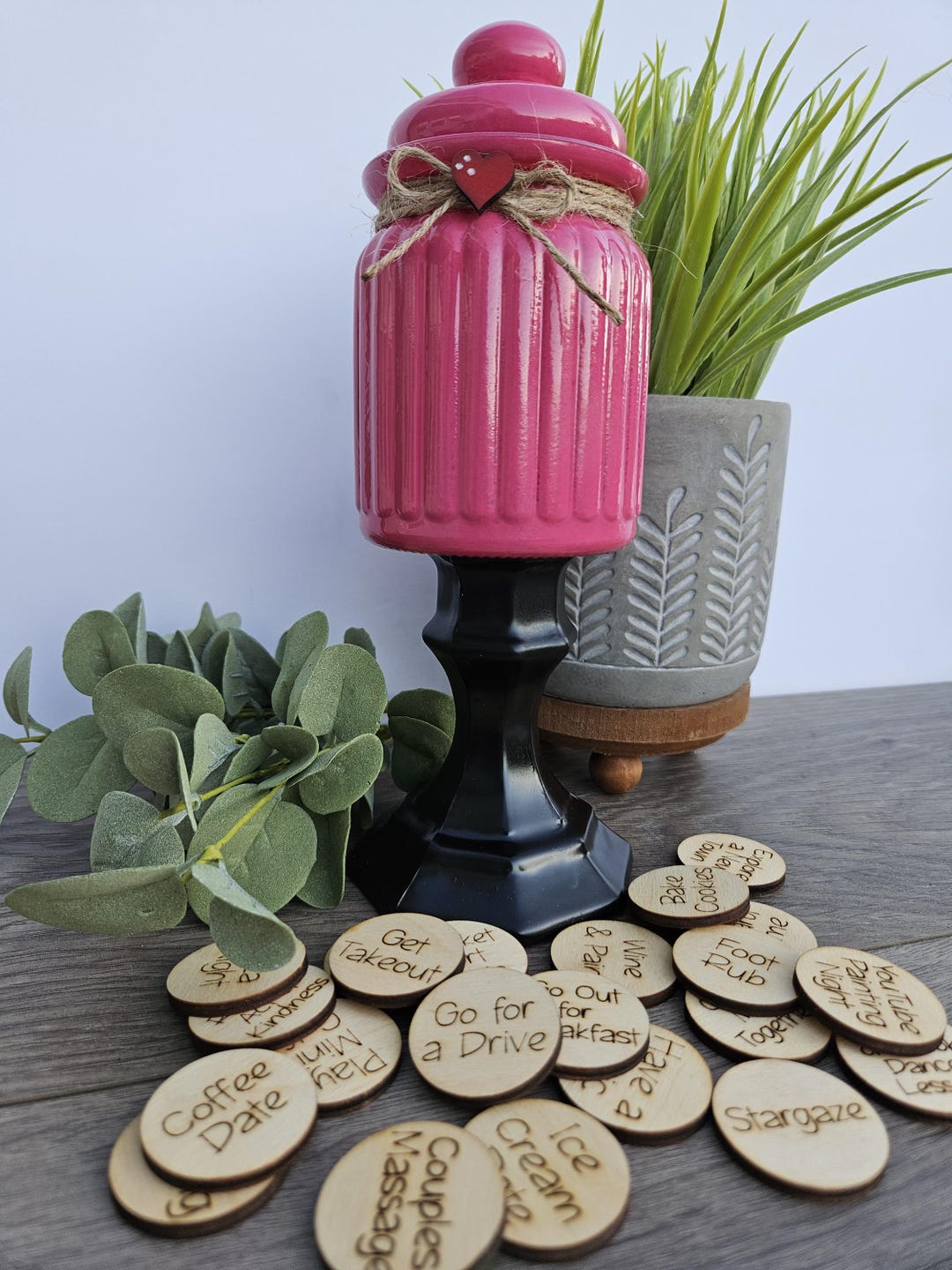 Date Night Jar, 30+ Wooden Tokens, Couples, Family, or Spicy Date Night ...