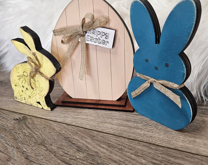Handmade Easter Bunnies, Easter Egg, Farmhouse, Shabby Chic, Rustic ...