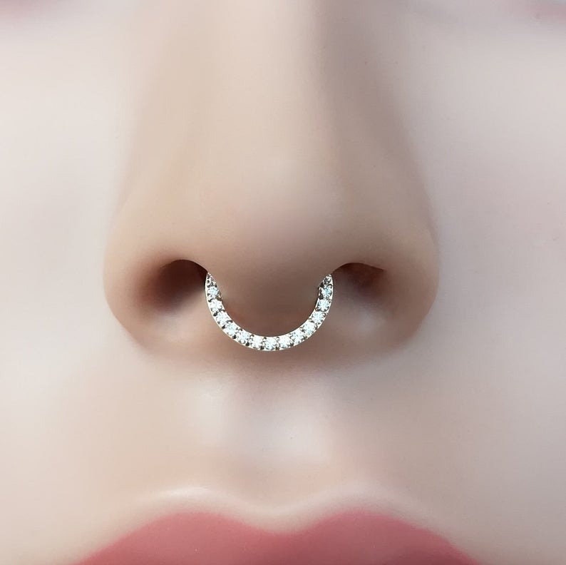 Titanium Septum RingSeptum Ring Clicker Barbell Septum Ring | Etsy