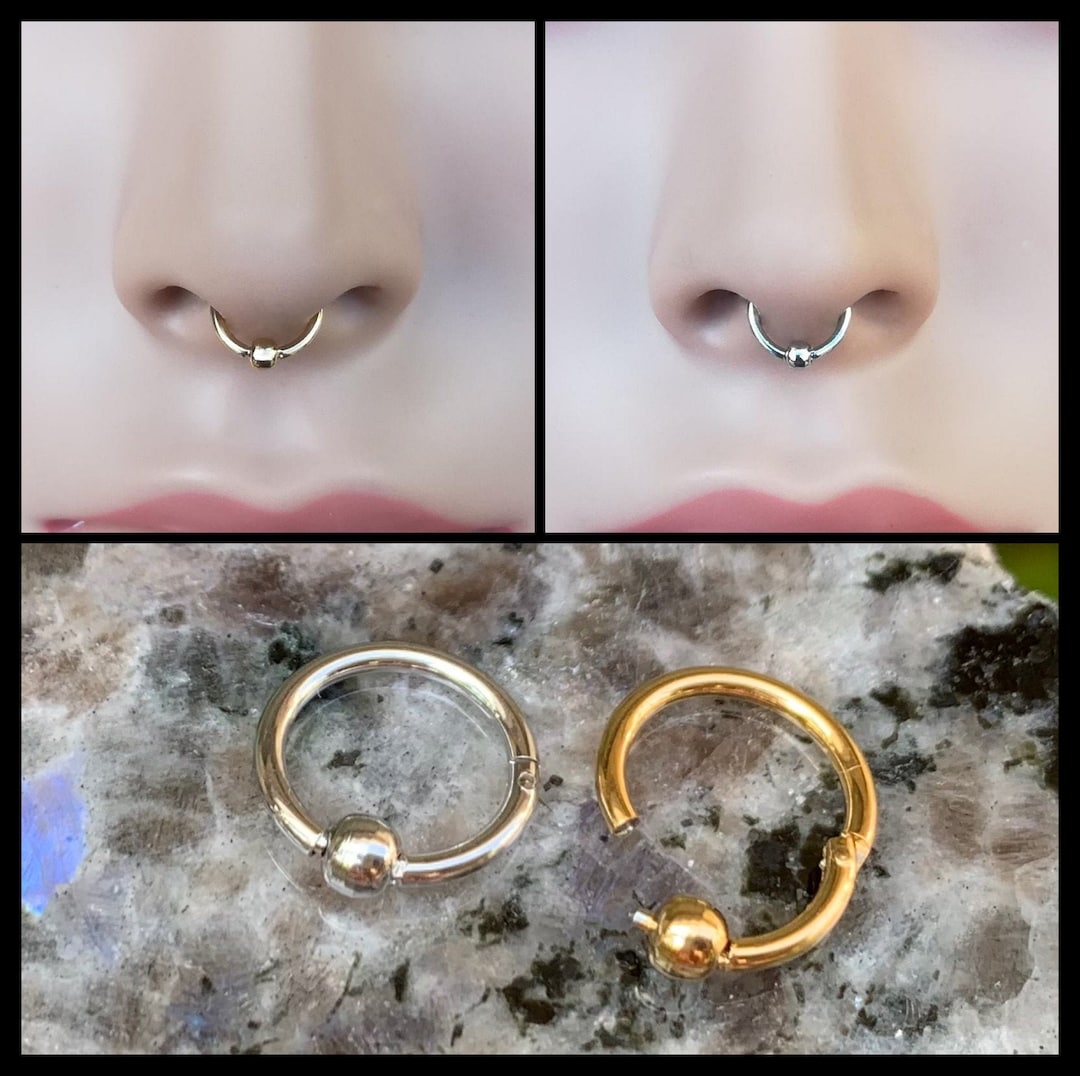 Septum Ring Clicker - Septum Ring- Septum Piercing - Septum Jewelry -16 ...