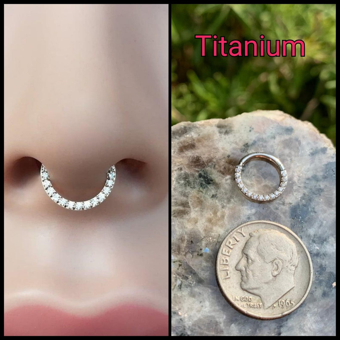 Titanium Septum RingSeptum Ring Clicker Barbell Septum Ring | Etsy