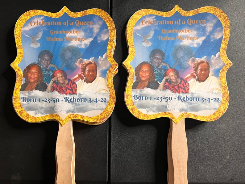 Memorial Fans Photo Fans in Memory Of - Etsy