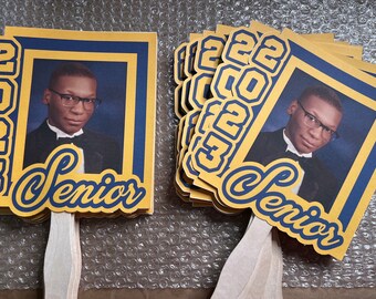 Graduation Hand Fans, Black Gold Graduation Fans, Class of 2023 ...