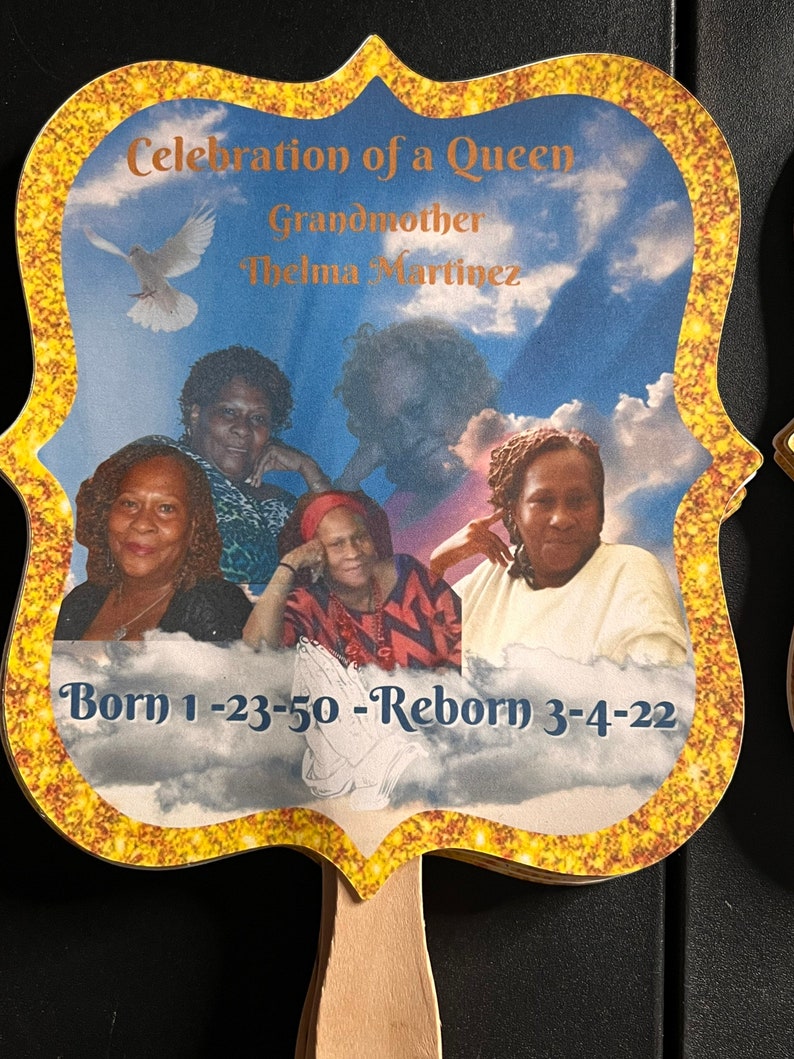 Memorial Fans Photo Fans in Memory Of - Etsy