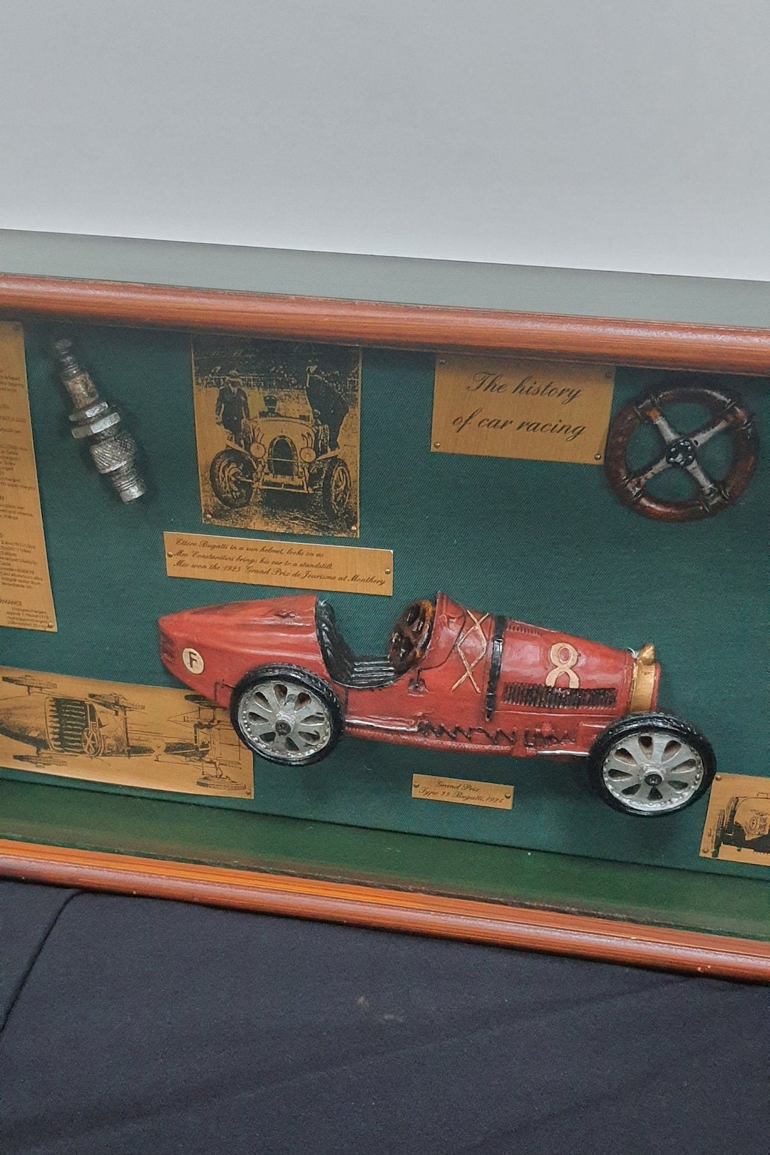 Red Race Car Wooden Shadow Box Display Case Car Racing Fan Gift Box ...