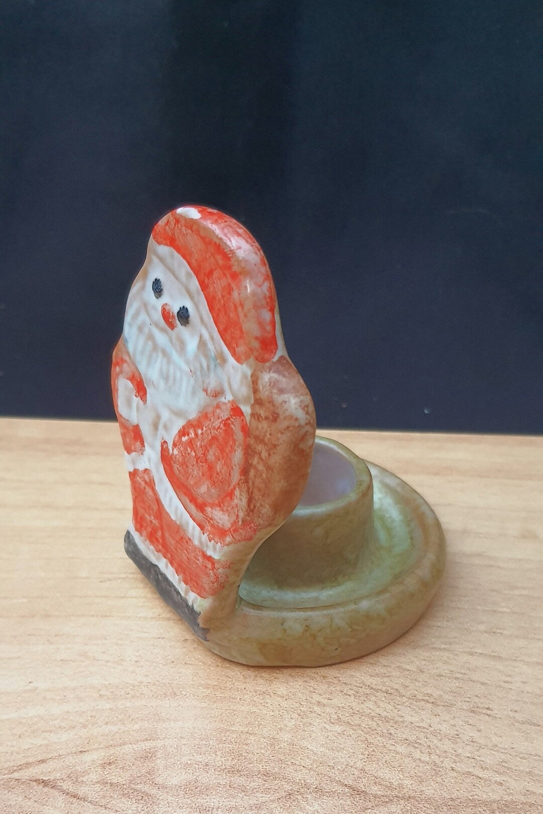 Vintage Pier 1 Ceramic Santa Claus Candle Holder, Christmas ...