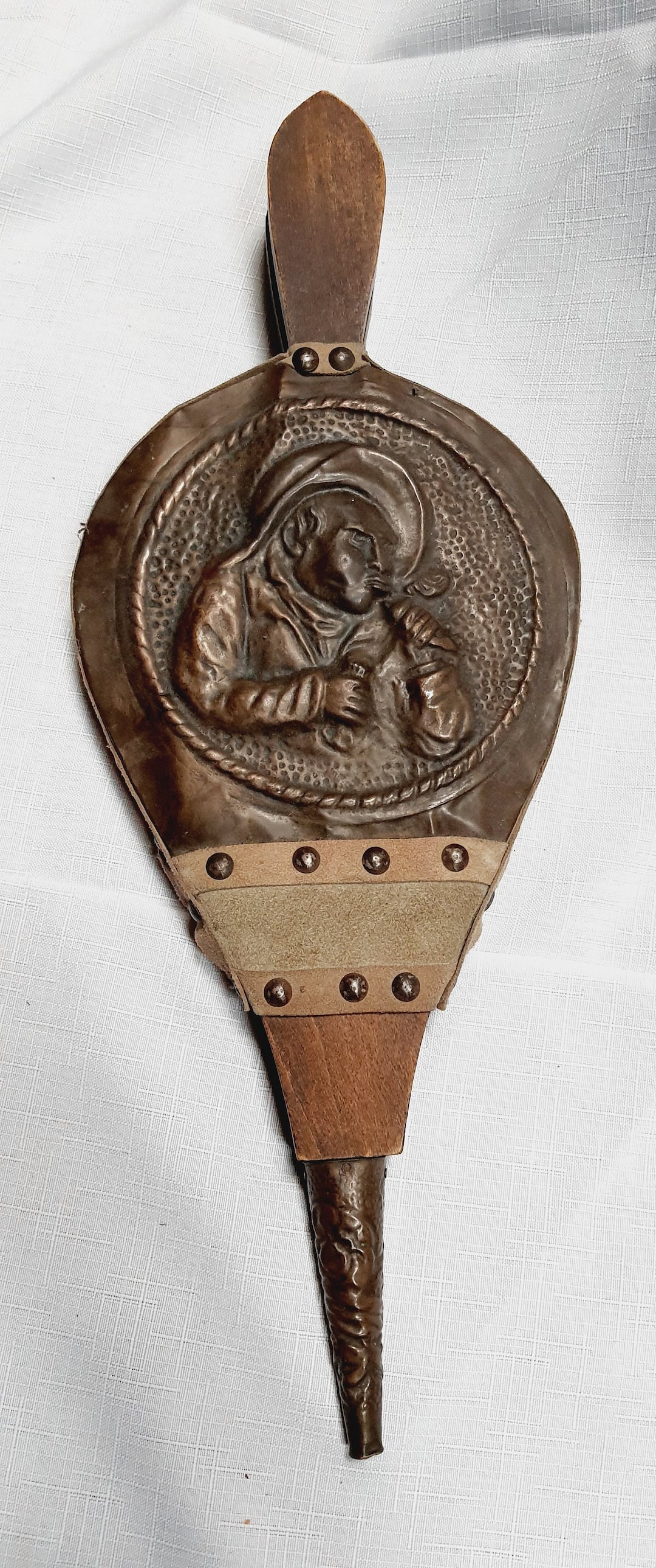 Vintage Fireplace Bellows Copper Wood Fire Stoker Blower/ Antique ...