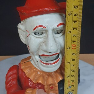 Vintage Cast Iron Humpty Dumpty Bank Jester/clown Cast Iron Mechanical ...
