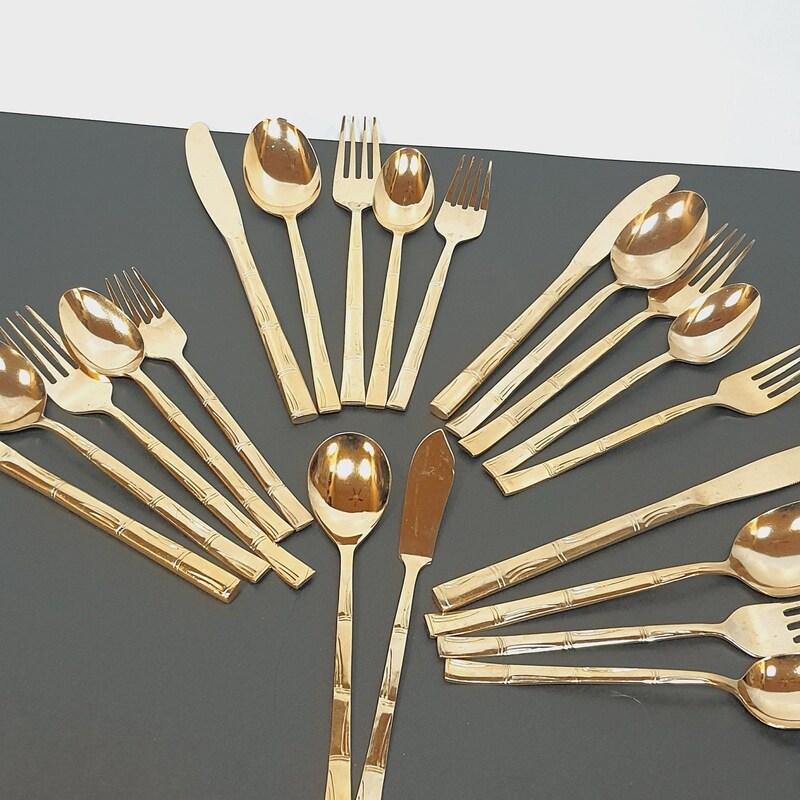 Gold Plated Cutlery Set - Etsy