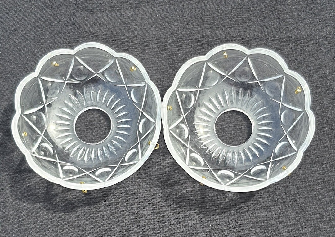 Two Vintage Crystal Bobeche Candle Cups. Chandelier Glass Dish ...