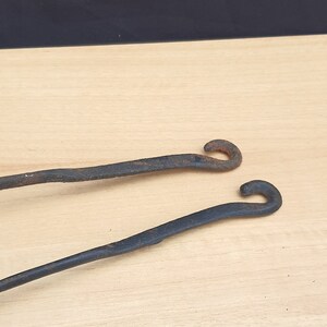 2 Antique Large Cast Iron Spoons, 10.5" Rustic Primitive Spoon, Ladle ...