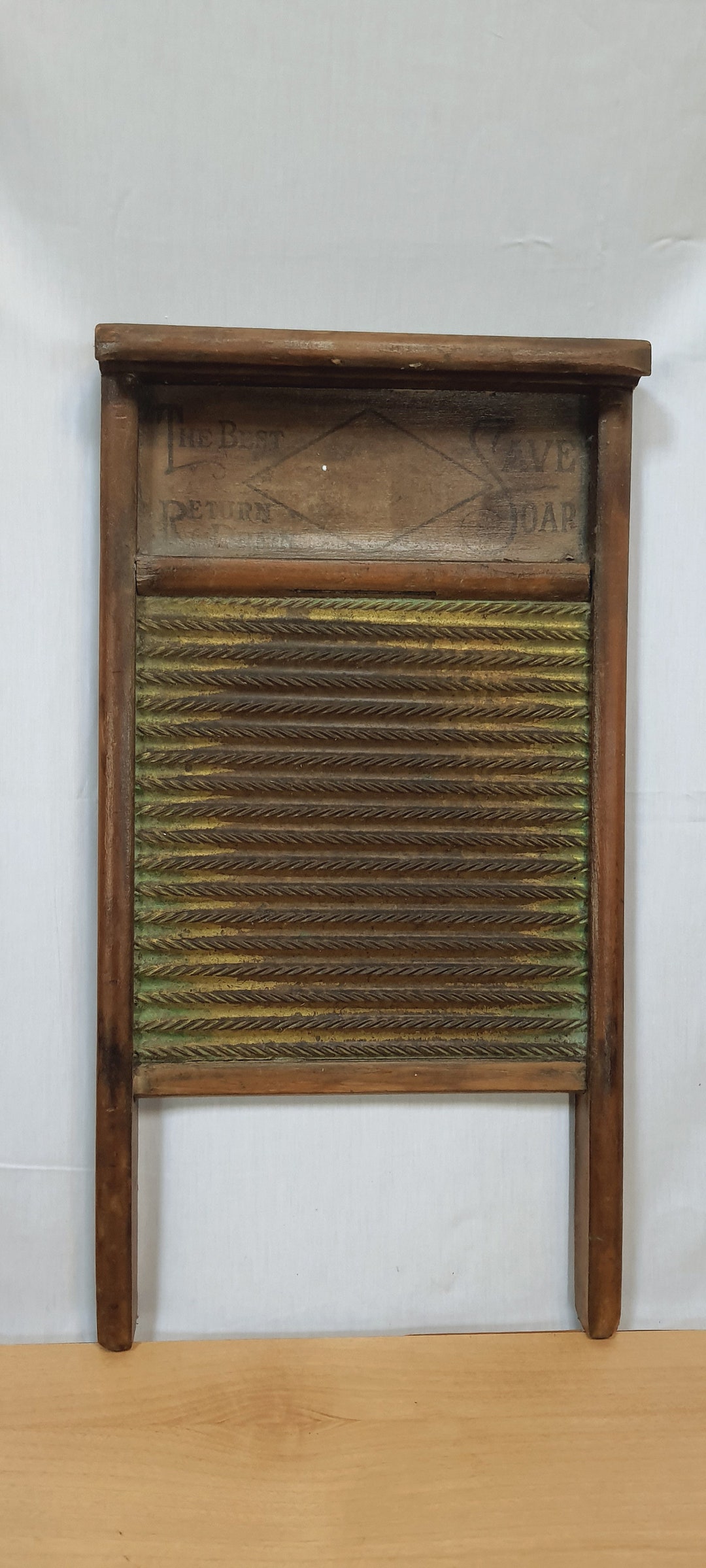 Vintage Large Wood Metal Washboard Monarch Mfg.co 23.5" X 12.5", Wall ...