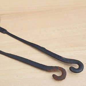 2 Antique Large Cast Iron Spoons, 10.5" Rustic Primitive Spoon, Ladle ...