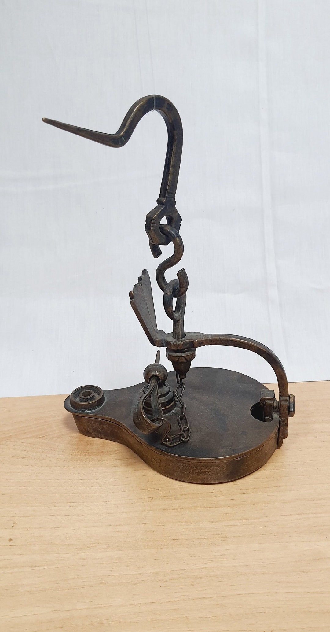 Antique Solid Brass Betty Lamp, Cruise Lamp, Hanging Lamp, Vintage Lamp ...