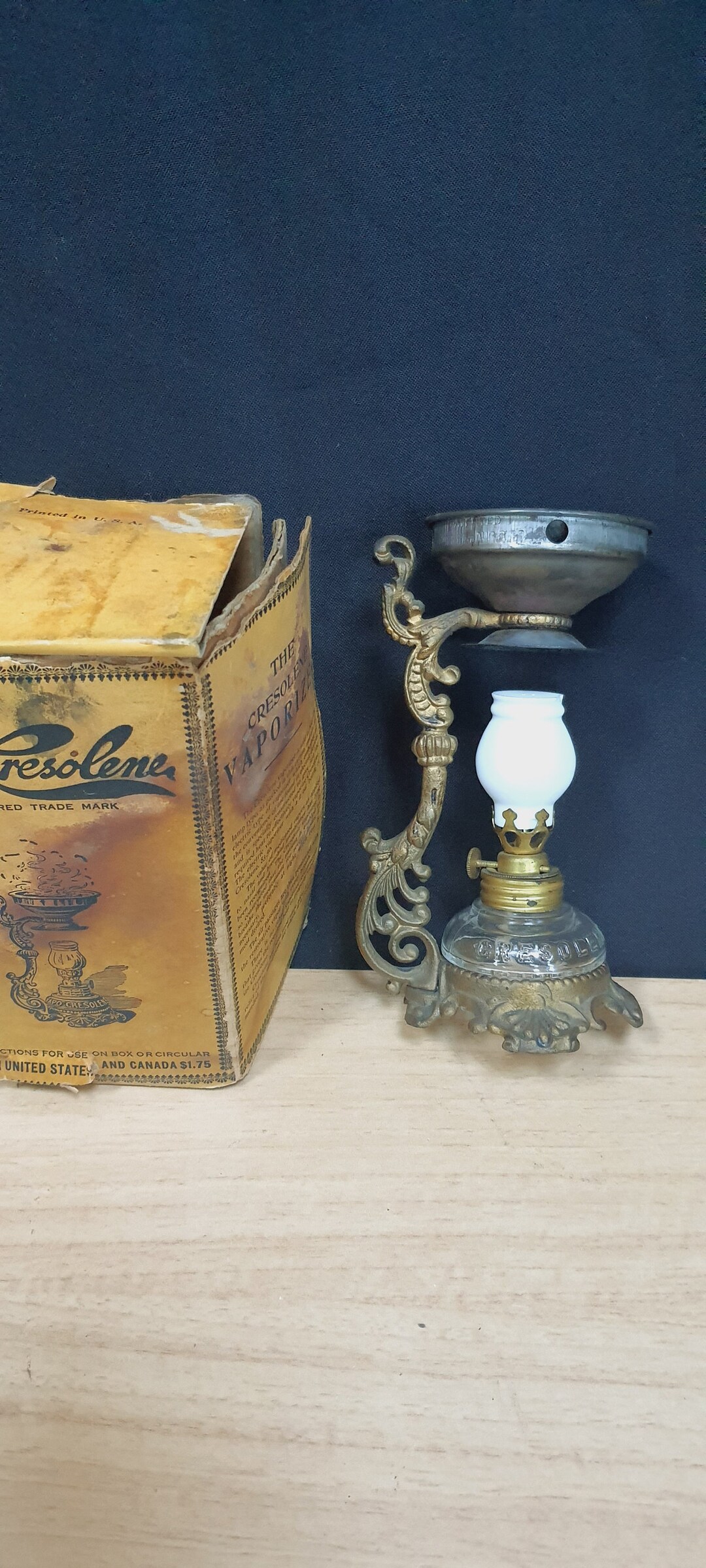 Antique Victorian Vapo Cresoline Oil Lamp Cure-all Medical Device ...