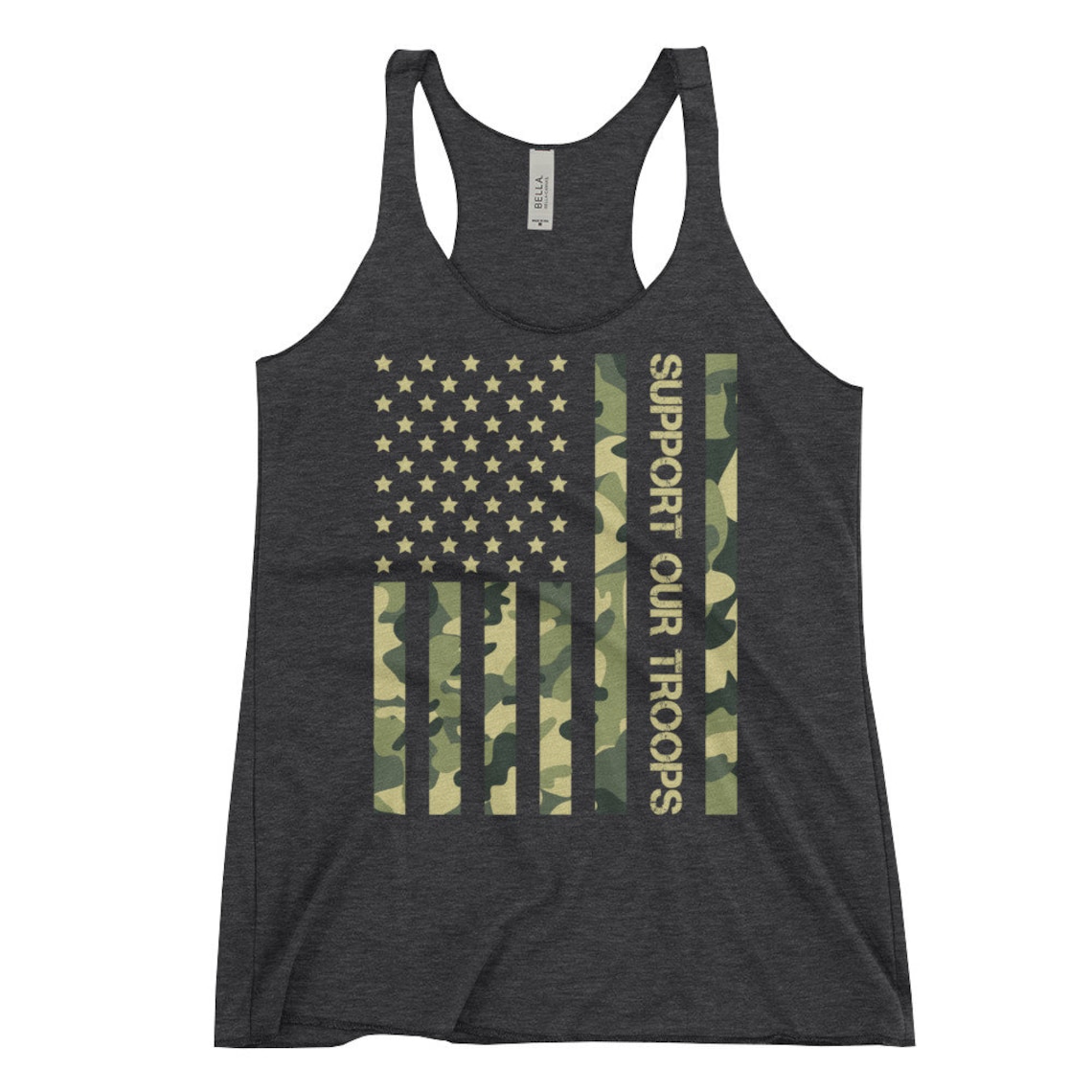 American Flag Support Our Troops Military Usa Flag Patriotic Women's ...
