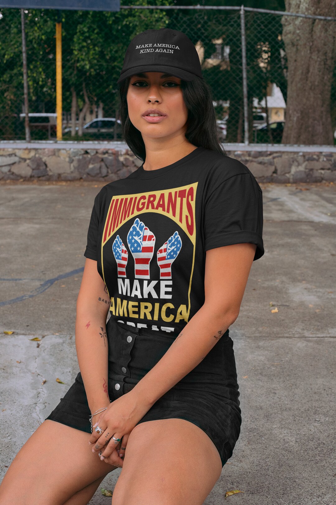 Immigrants Make America Great Anti Ice Defund ICE Shirt Short-sleeve ...