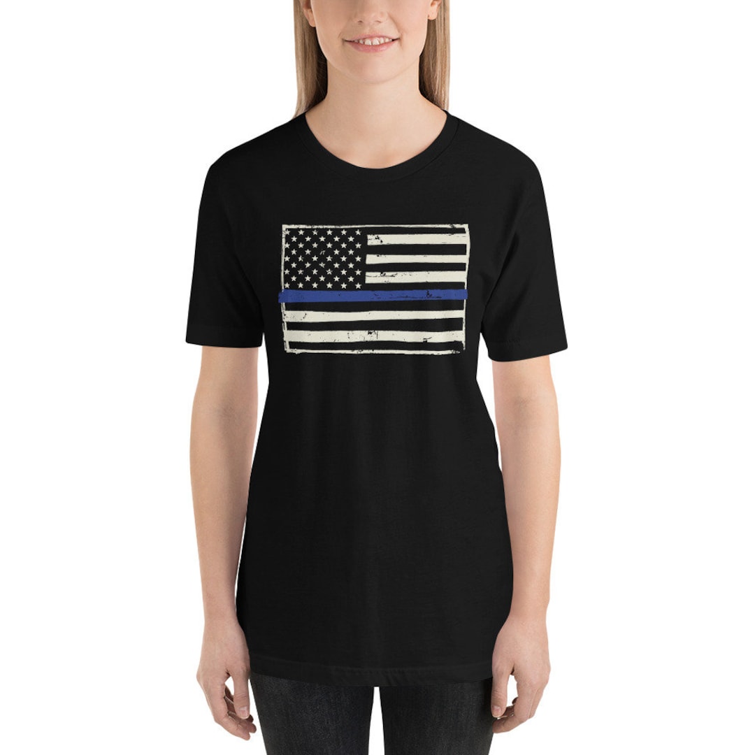 Grunge Thin Blue Line Short-sleeve Unisex T-shirt - Etsy