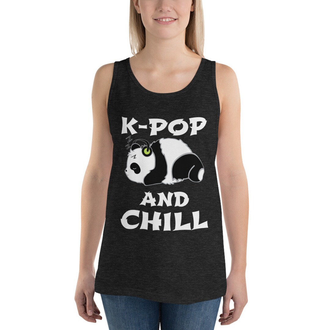 Funny Panda K-pop and Chill KPOP Korean Pop Panda Gifts Unisex Tank Top ...