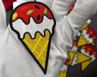 Happy Ice Cream Cone Patch Custom Made - Etsy
