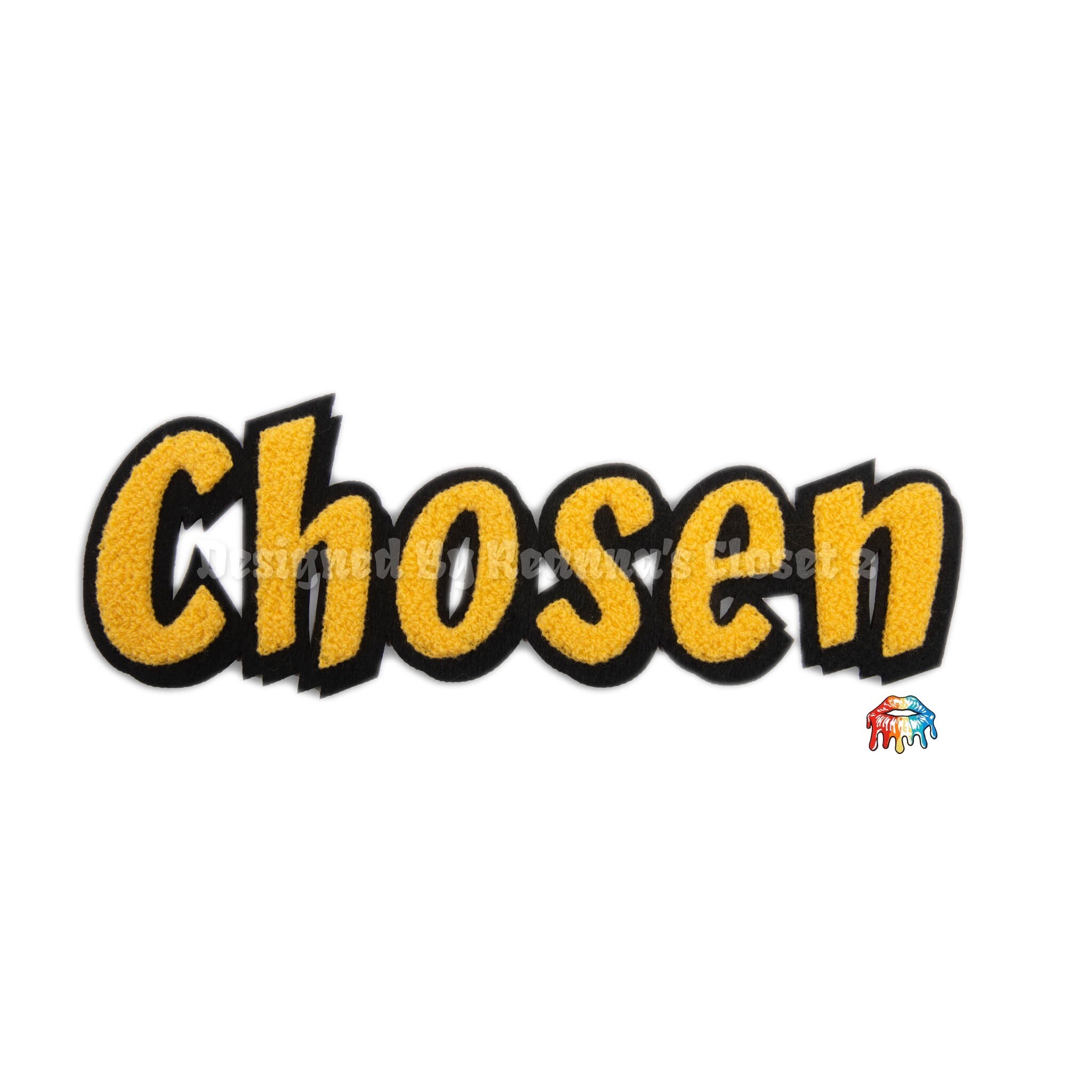 10 Chenille Chosen Patch Gold/black Chenille Chosen Patch - Etsy