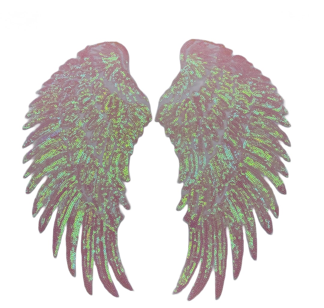 13 Pink Sequin Wings 2pc Pair of Sequin Pink Iridescent - Etsy