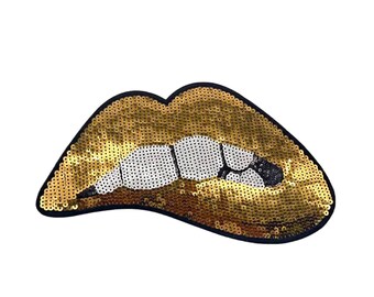 10 Sequin Lips With Cherry Patch Fuchsia Sequin Lips Patch - Etsy