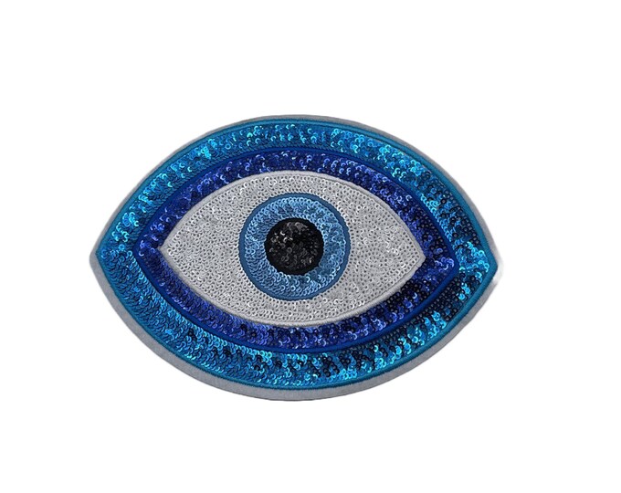 Evil Eye Patch, 7.5 Sequin Evil Eye Patch, Blue/white Eyeball Patch ...