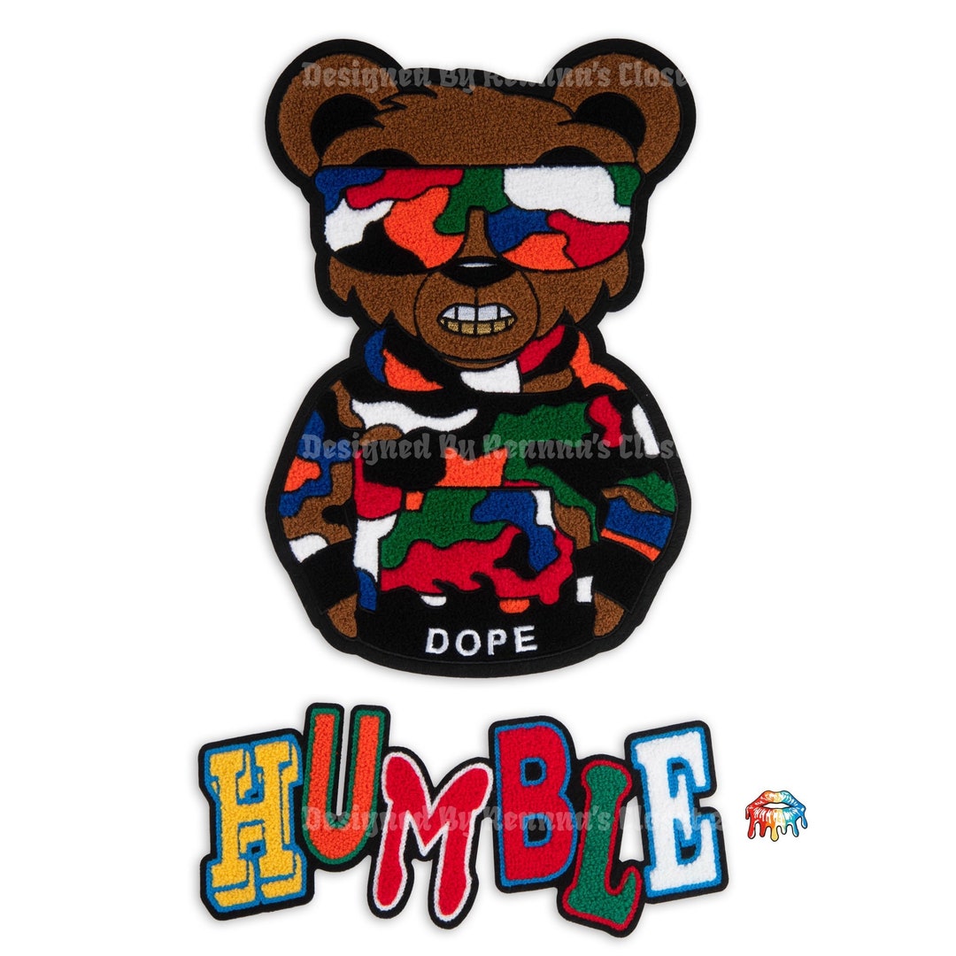 2-piece Patch Set Camo DOPE Bear With Gold Teeth Patch - Etsy