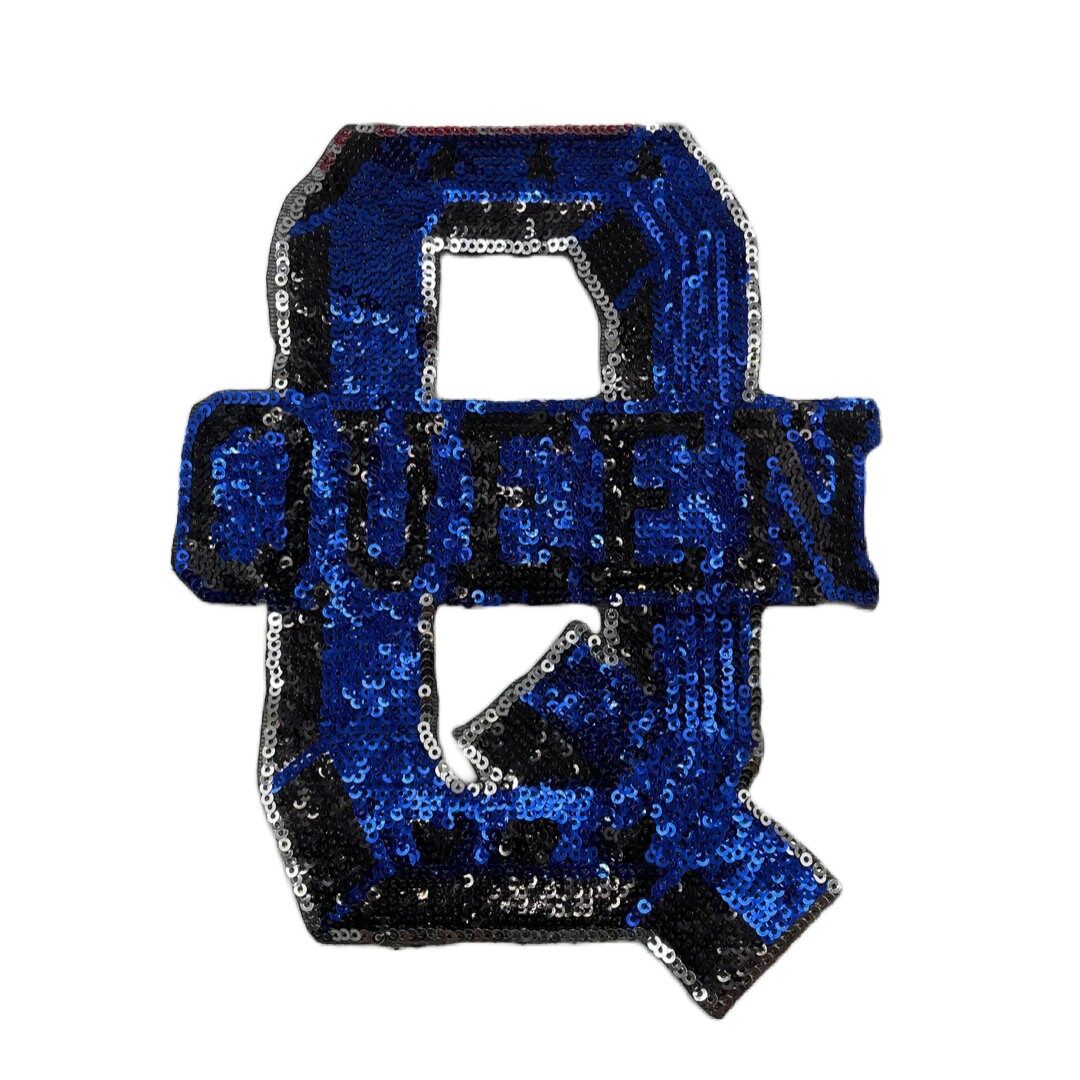 7 Blue Sequin Queen Patch Queen Patch Iron on Patch - Etsy