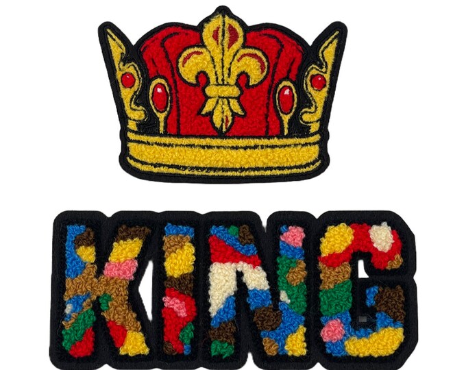 2pc/set, Chenille Camo King Patch, Sew on Crown Patch, Royalty Patch ...
