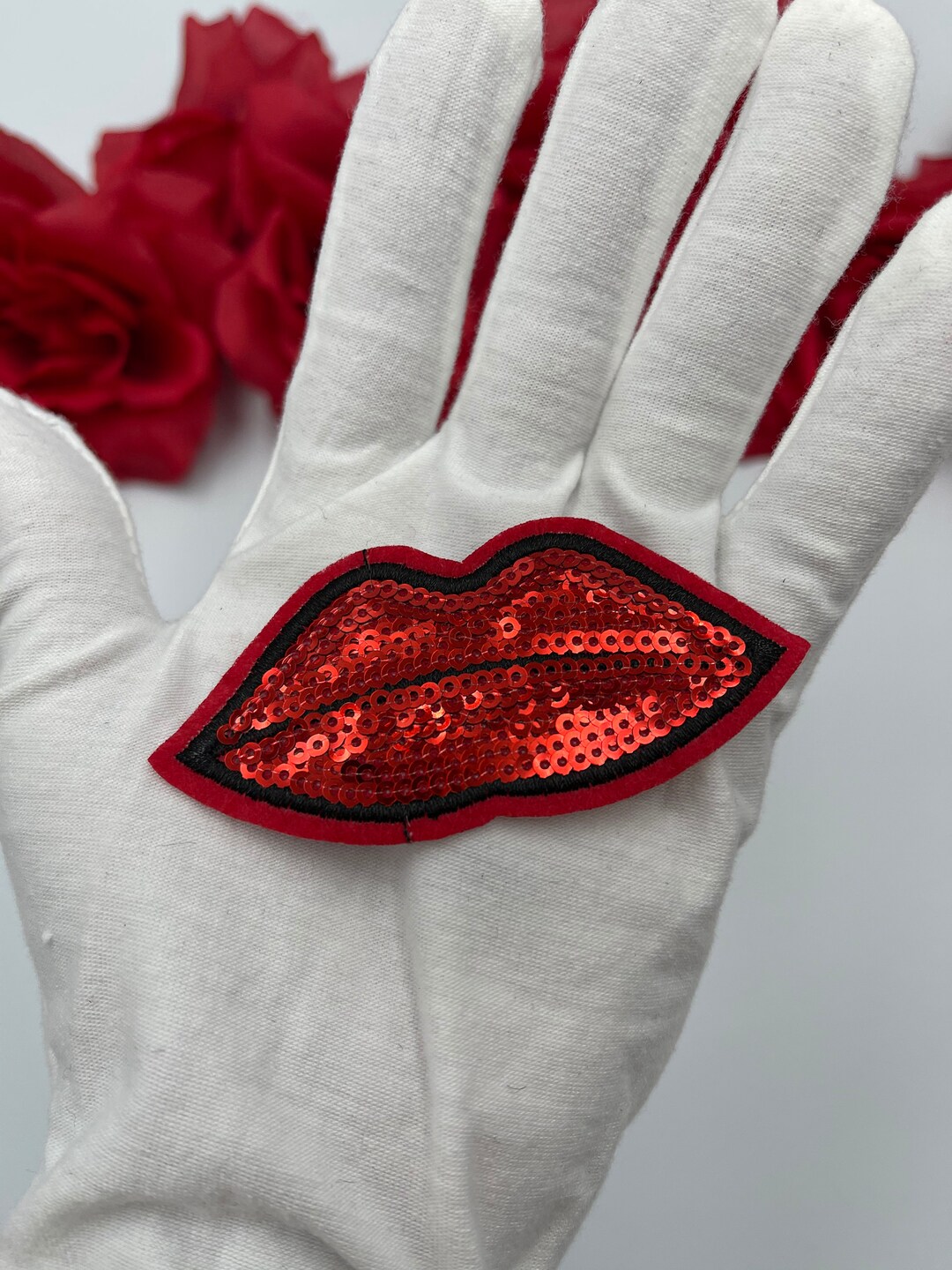 4pc/set 3 1/4 Red Sequin Lips Patch Red Lips Patches - Etsy