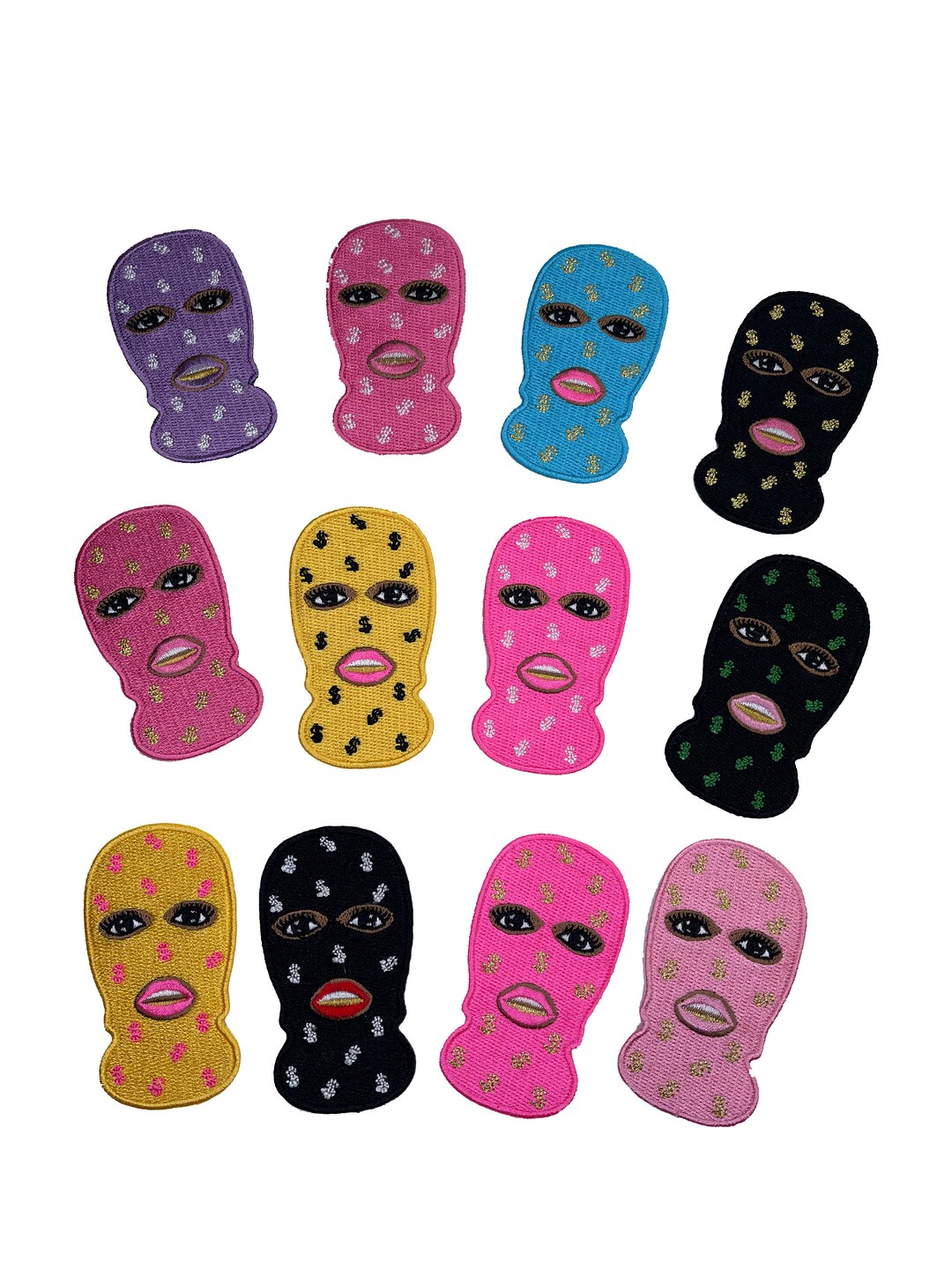 1-piece Black Girl With Ski Mask Patch 3 Embroidered - Etsy