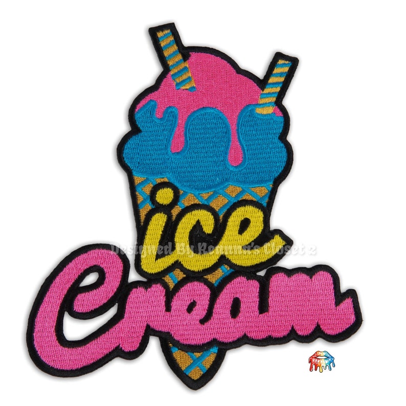 6 Ice Cream Patch Embroidered Iron on Patch Colorful Ice - Etsy