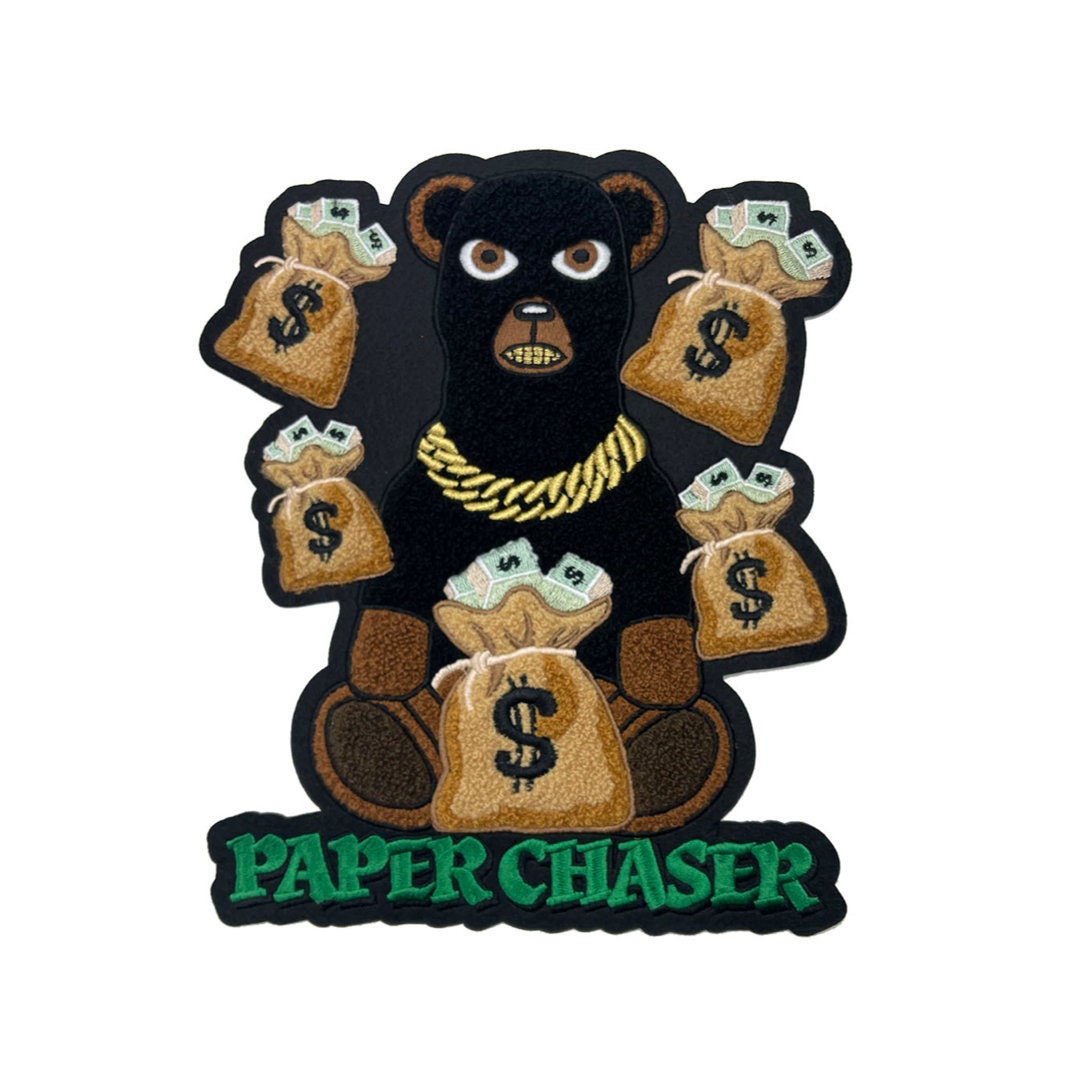 1-piece Paper Chaser Bear With Ski Mask Patch 10 Chenille - Etsy