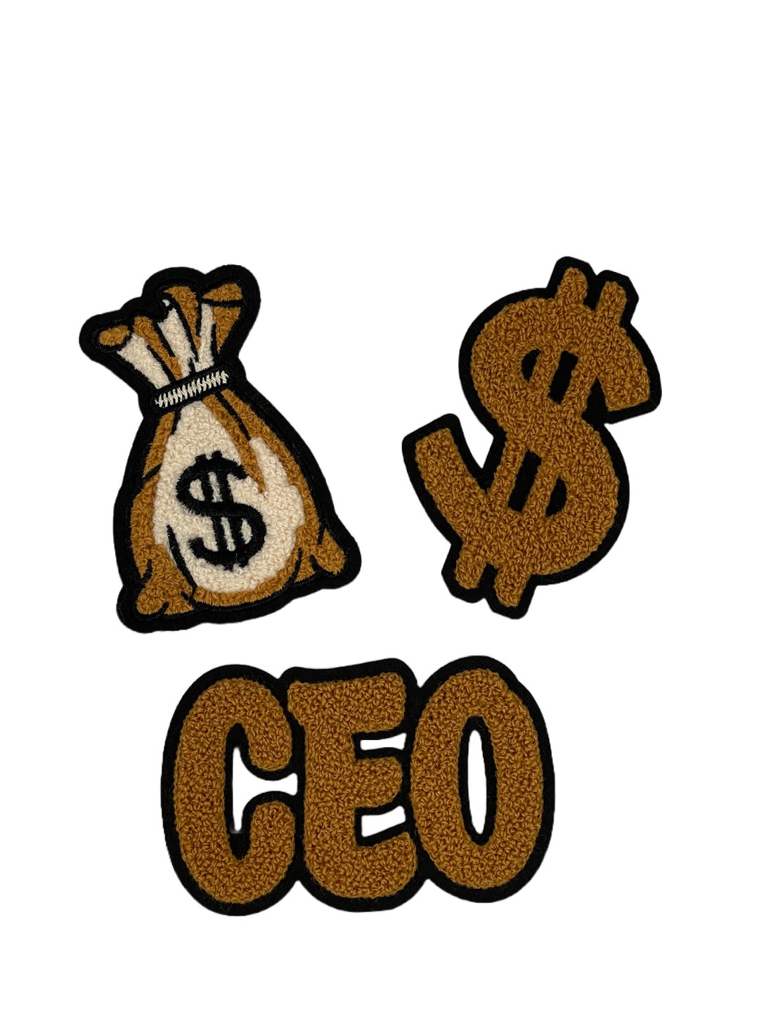 3-piece Patch Set CEO Patch Money Bag Patch Chenille Sew-on - Etsy