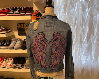 Denim Jacket Angel Wings - Etsy