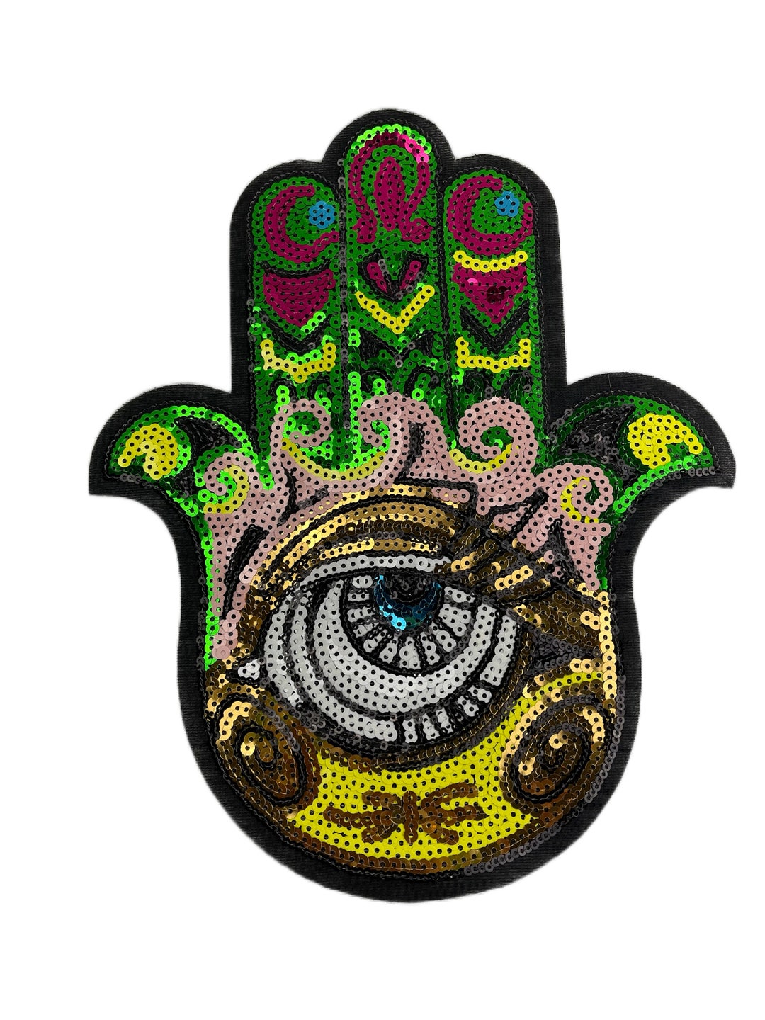 10 3/4 Hamsa Patch Eye of Fatima Patch Colorful Sequin Hand - Etsy