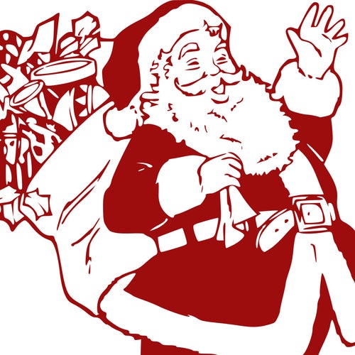 Vintage Santa Waving Clipart in SVG EPS PNG - Etsy