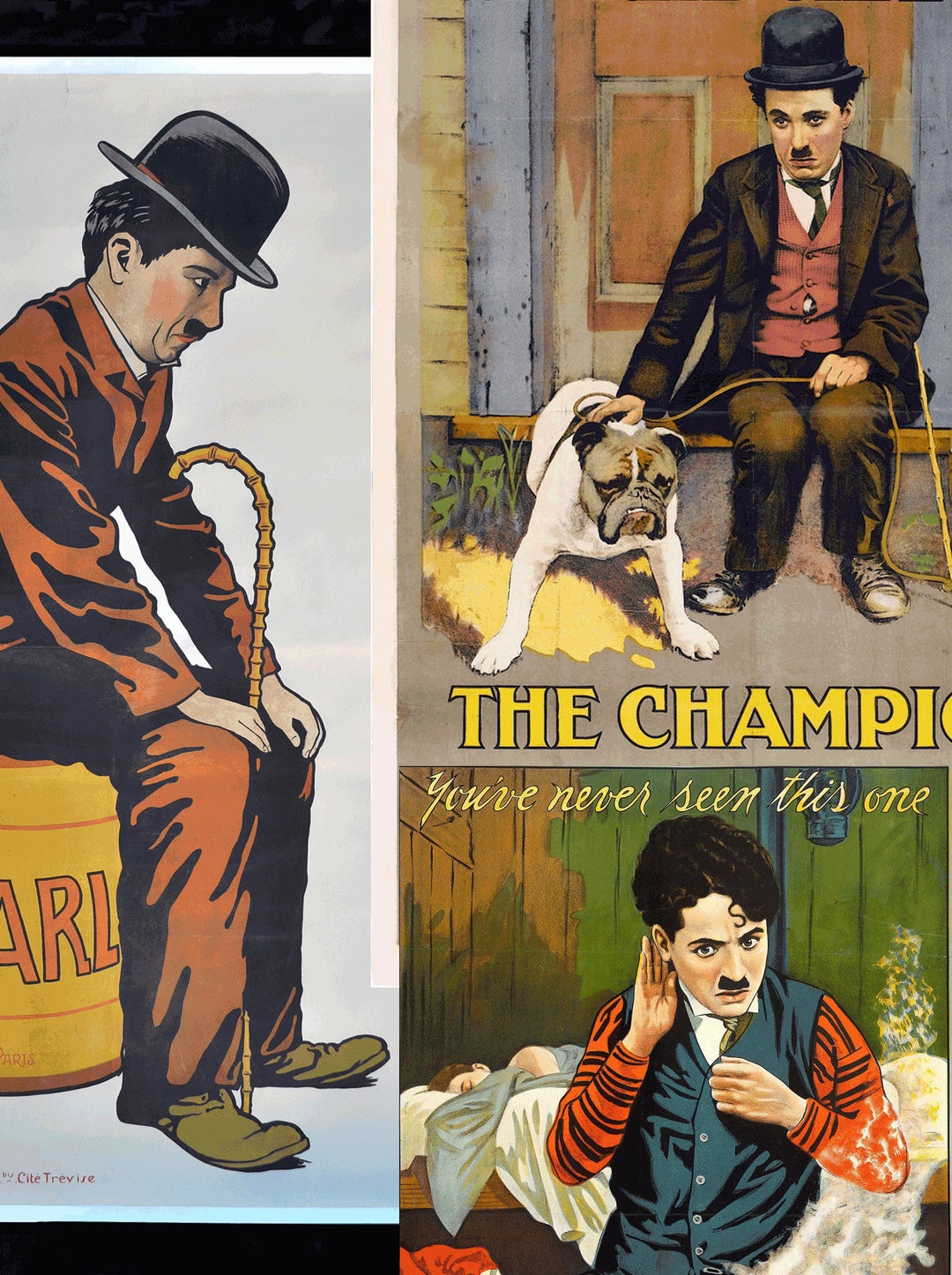 6 Charlie Chaplin Movie Posters in PNG - Etsy