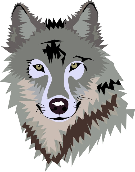Gray Silver Wolf Clipart in SVG EPS PNG | Etsy