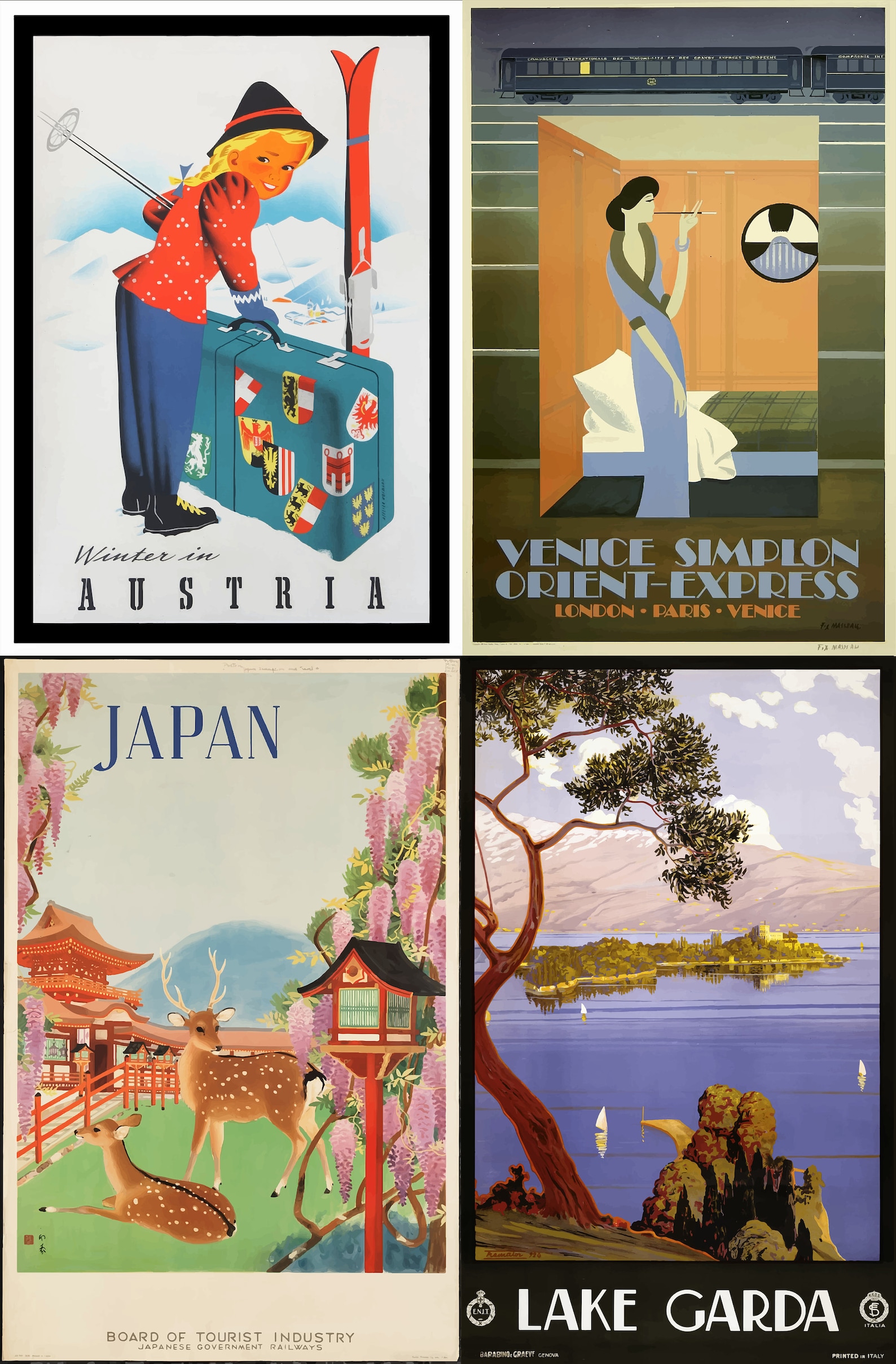 53 Vintage Travel Posters for International Countries in SVG - Etsy