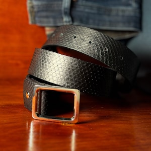Leather Python Belt, Biker Belt, Luxury Leather Belt, Custom Python ...