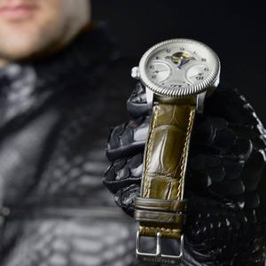 Premium Leather Watch Strap Genuine Python & Crocodile Skin for All ...
