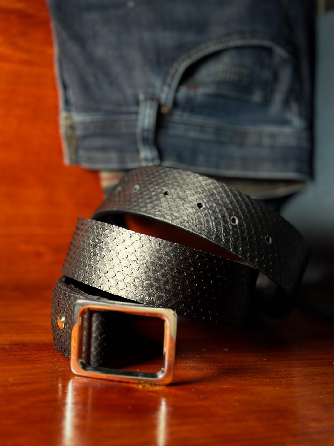 Leather Python Belt, Biker Belt, Luxury Leather Belt, Custom Python ...