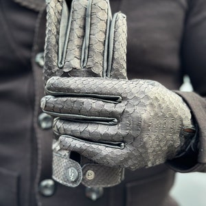 Python Driving Gloves, Luxury Leather Unisex Gloves, Driving Gloves. - Etsy