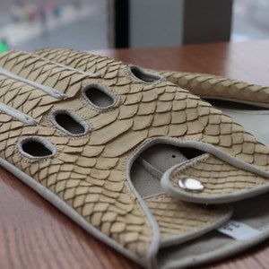 Python Driving Gloves, Luxury Leather Unisex Gloves, Driving Gloves. - Etsy