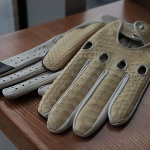 Python Driving Gloves, Luxury Leather Unisex Gloves, Driving Gloves. - Etsy