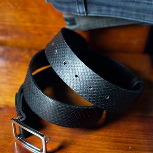 Leather Python Belt, Biker Belt, Luxury Leather Belt, Custom Python ...
